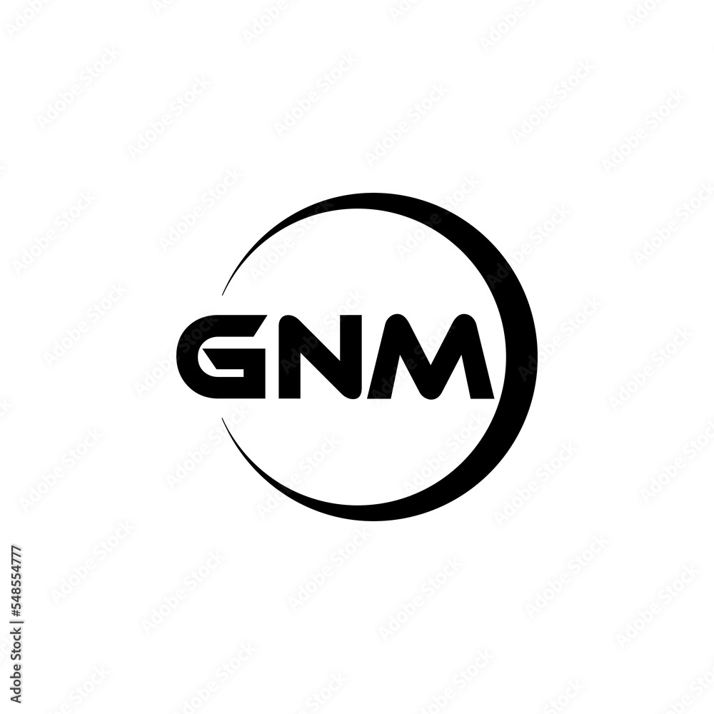 Vecteur Stock GNM letter logo design with white background in illustrator, cube logo, vector ...