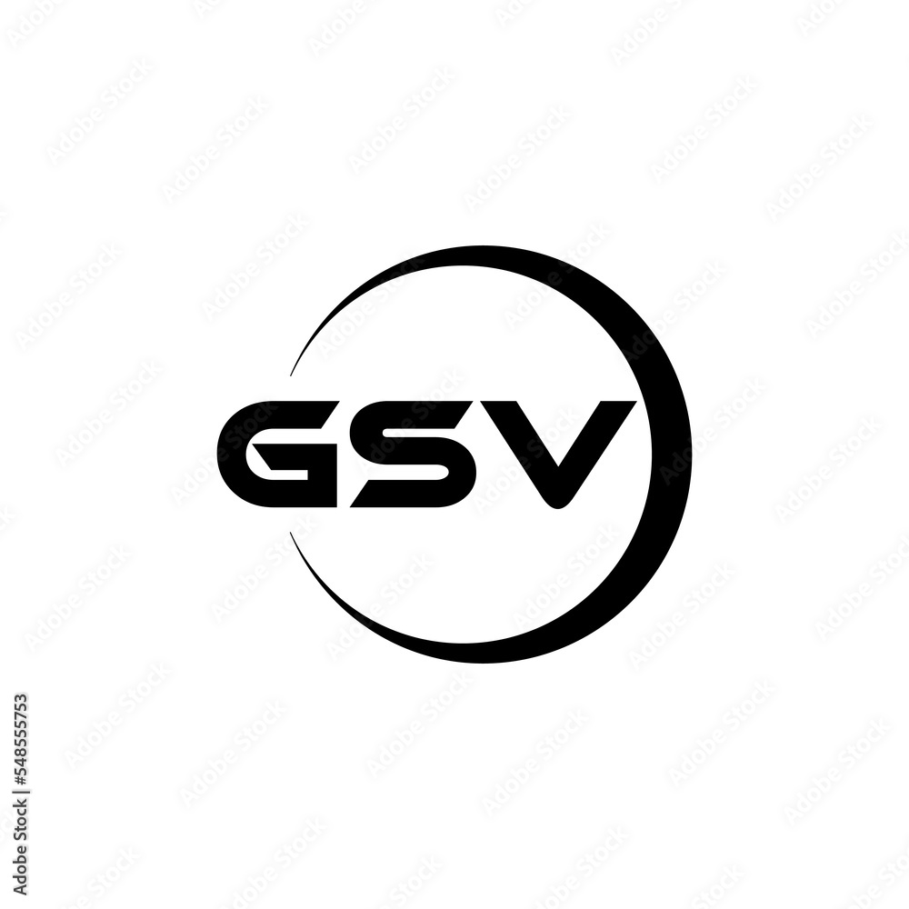 GSV letter logo design with white background in illustrator, cube logo ...