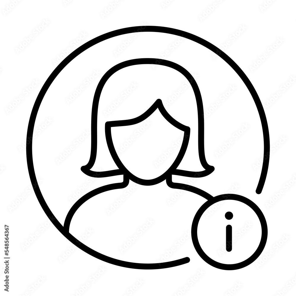 User Information, Female User Info, Personal Information Icon Logo ...