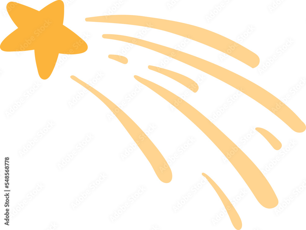 Comet icon. Shooting star cute drawing. Hand drawn meteor Stock Vector ...