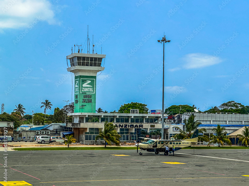 Zanzibar, Tanzania - Nov. 2022, Air Traffic Control Tower and old ...