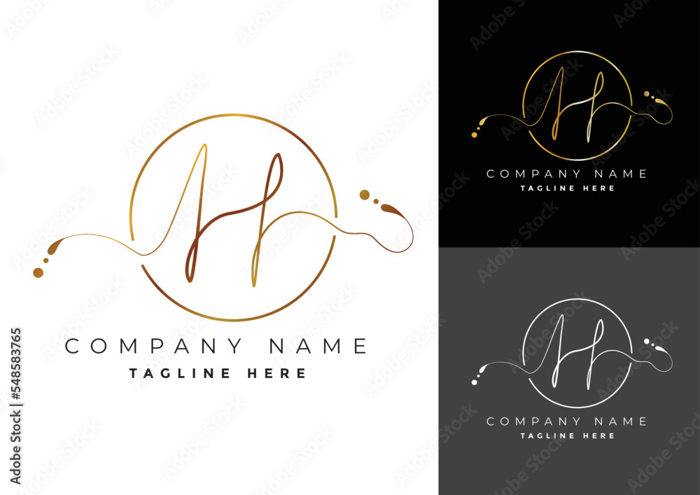 Letter H premium handwritten signature logo Stock Vector | Adobe Stock