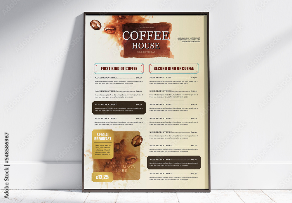 Coffee House A3 Poster Stock Template | Adobe Stock