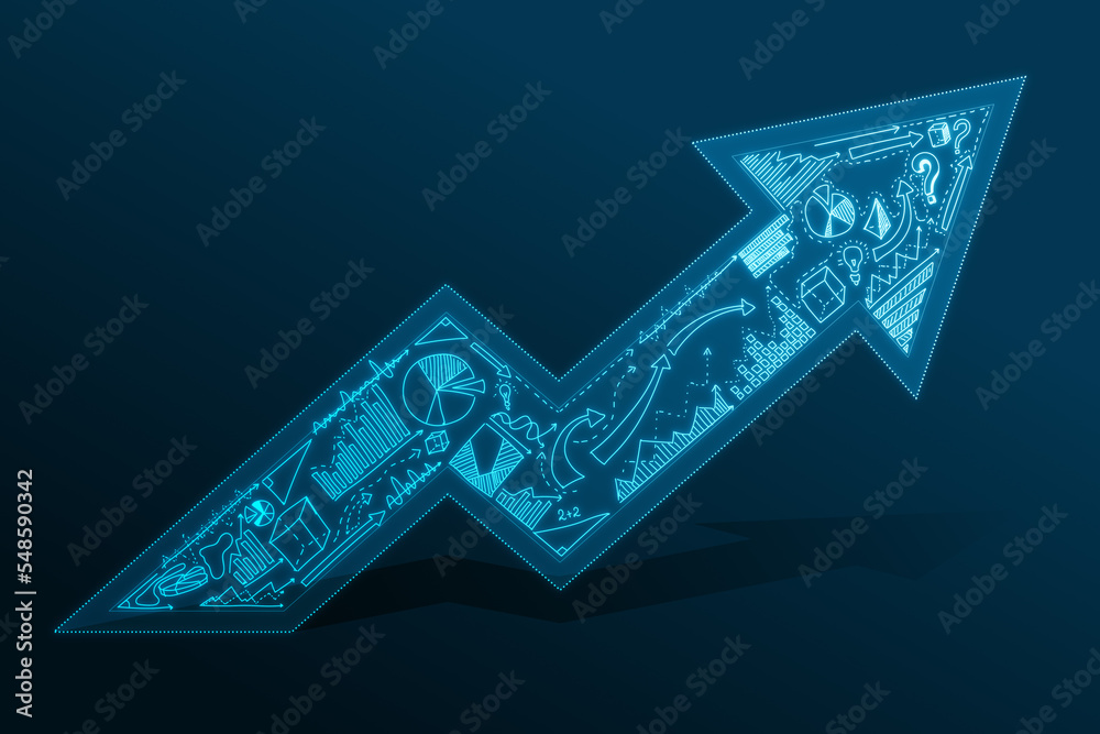 Education, studying and personal development concept with digital ...