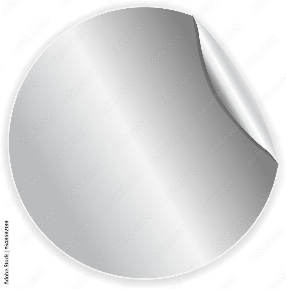 Vector empty sticker with curved edge isolated on transparent ...