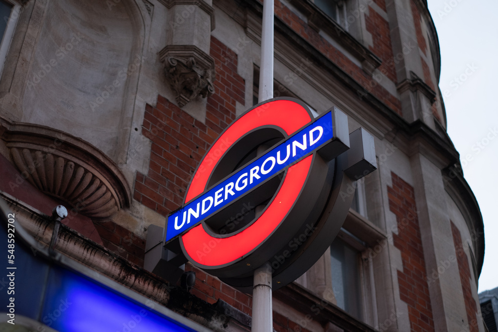 London, UK - November 4, 2022: Tube station logo in London city. London ...