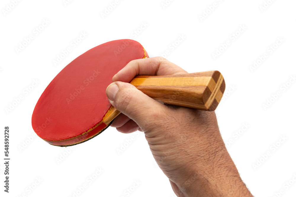 Ping pong racket, isolated on white background. Table tennis (also ...