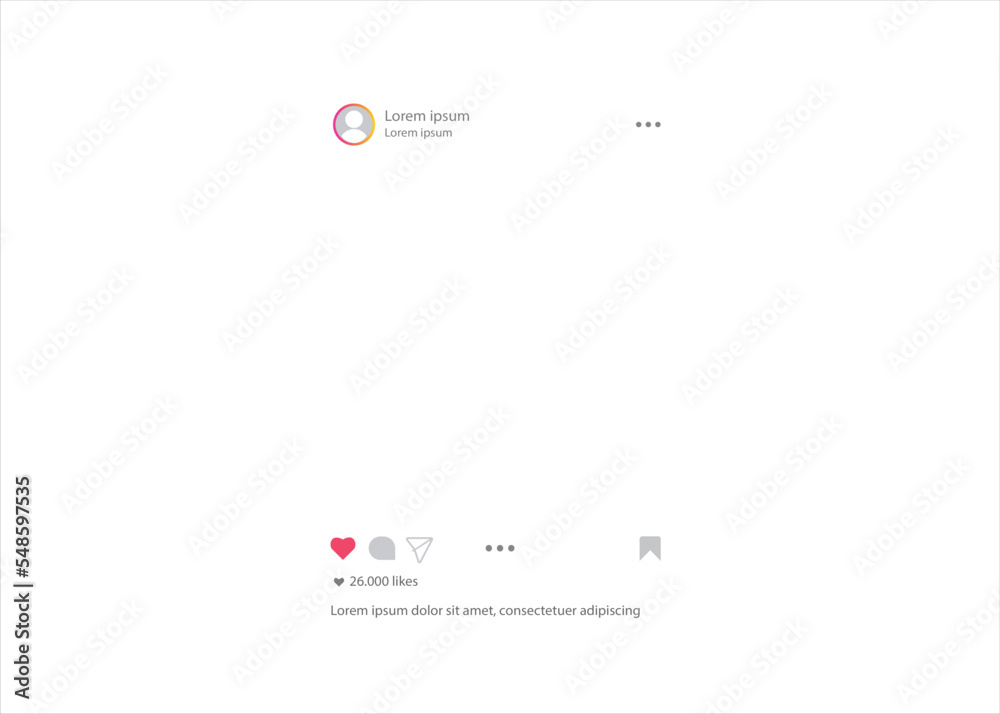 instagram interface mockup on transparent background Stock Vector ...