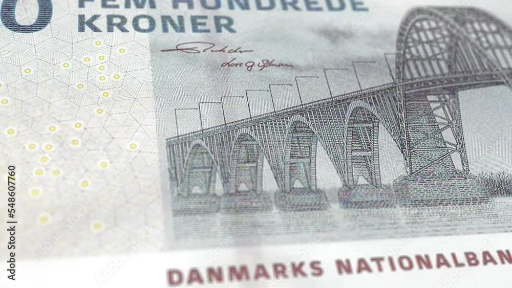 Video Stock Denmark Danish Krone 500 Banknotes, Five Hundred Danish ...