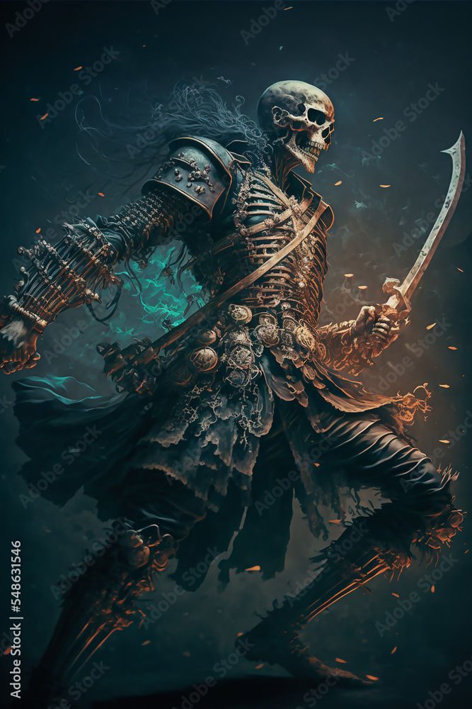 Pirate Skeleton Warrior, Fantasy Skel, Concept Art, Character Art ...