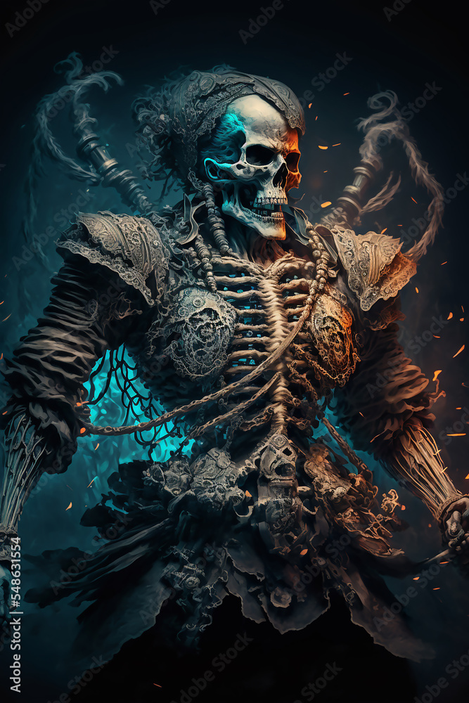 Pirate Skeleton Warrior, Fantasy Skel, Concept Art, Character Art ...