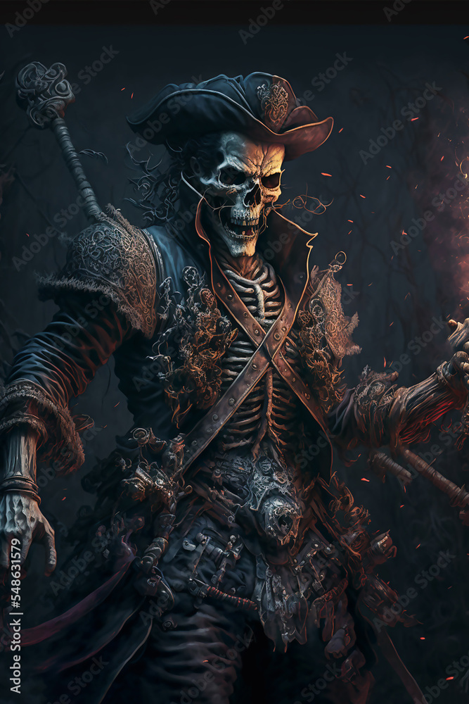 Pirate Skeleton Warrior, Fantasy Skel, Concept Art, Character Art ...
