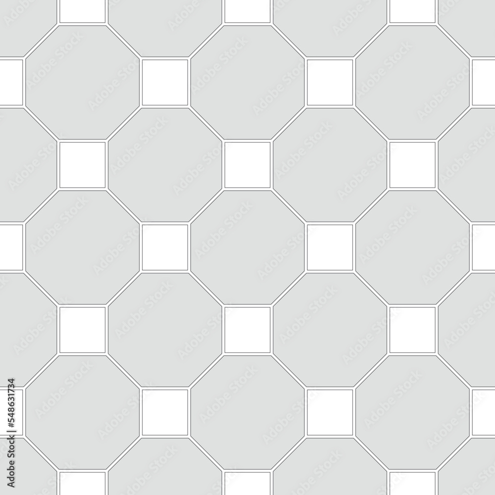 Seamless pattern of paving slabs in the form of squares and hexagons ...