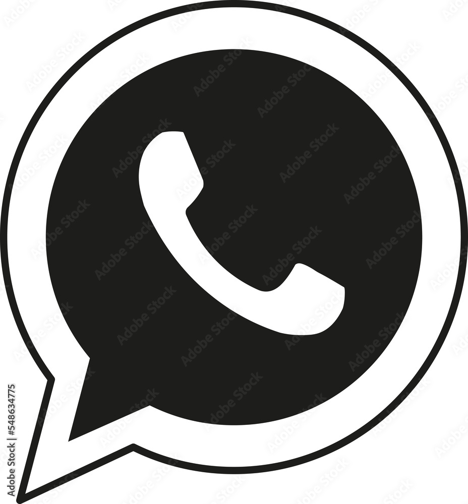 Minimalist WhatsApp logo, basic in black Stock Illustration | Adobe Stock
