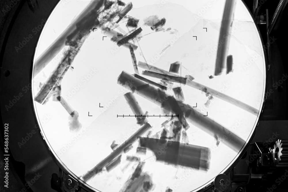Environmental laboratory, amosite fibers (asbestos variety called brown ...