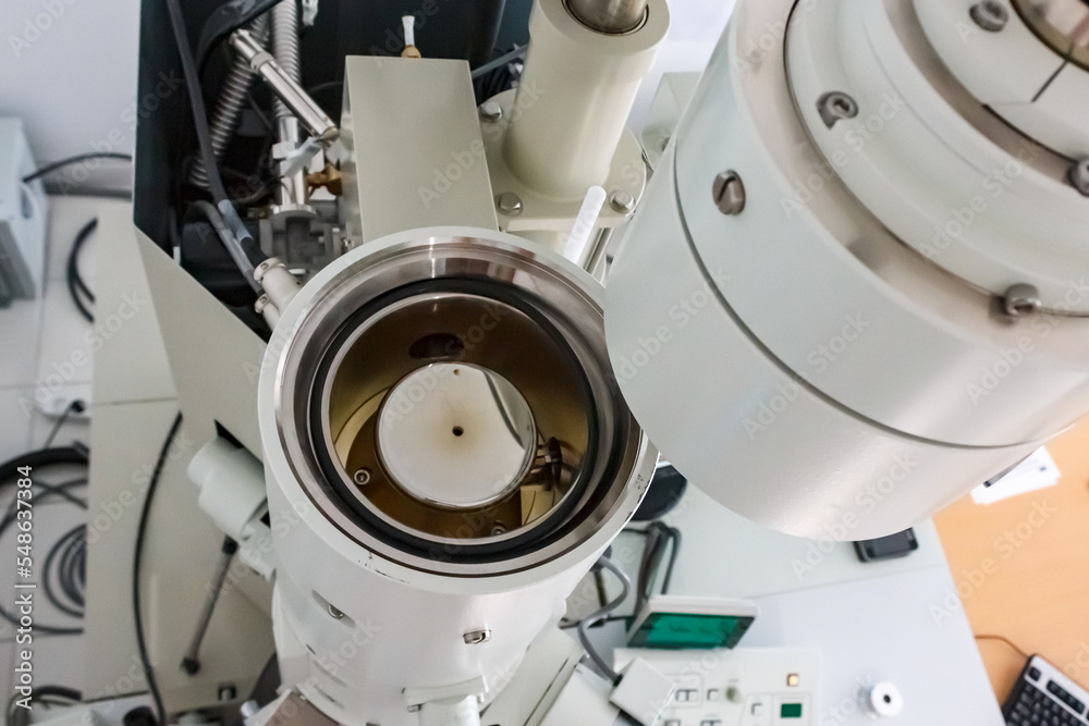 View inside the column of a Transmission Electron Microscope (TEM ...