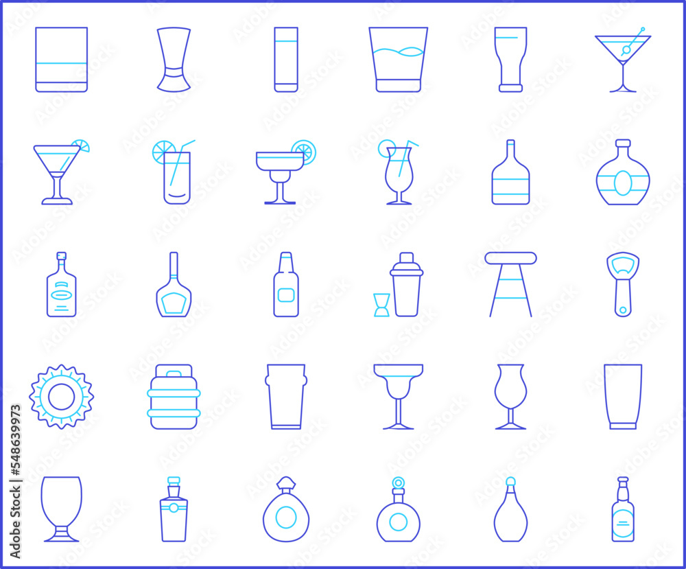 Simple Set of bar Related Vector Line Icons. Vector collection of ...