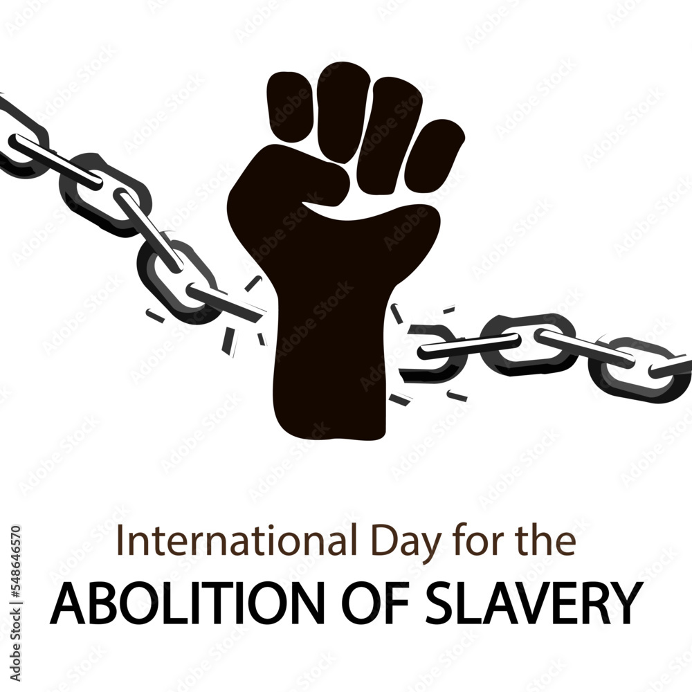 Vetor de International day for the abolition of slavery hand breaks the ...