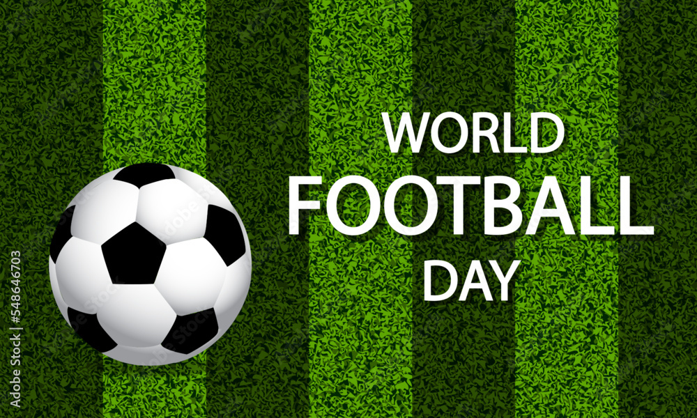 World football day ball on the football field, vector art illustration ...