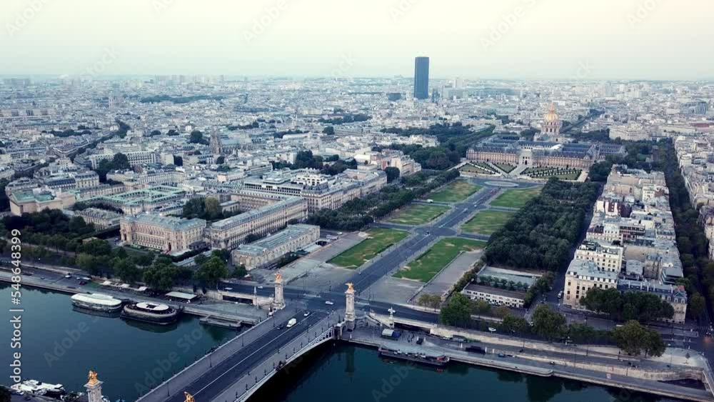 Aerial tour of Esplanade des Invalides Cathedral North Gate (musée des ...