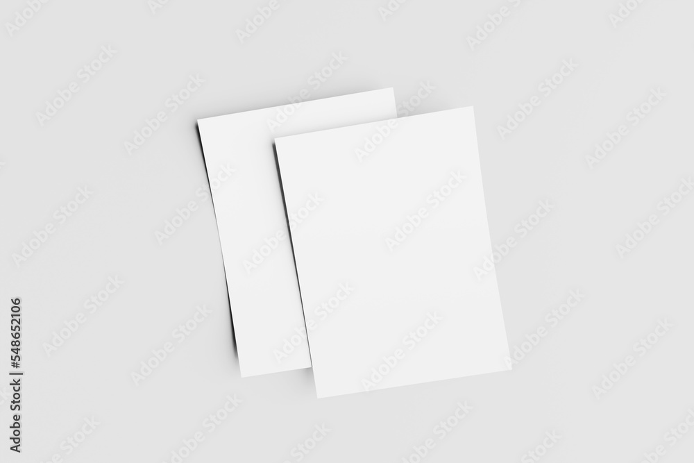 Realistic empty paper note template of A4 format with soft shadows ...