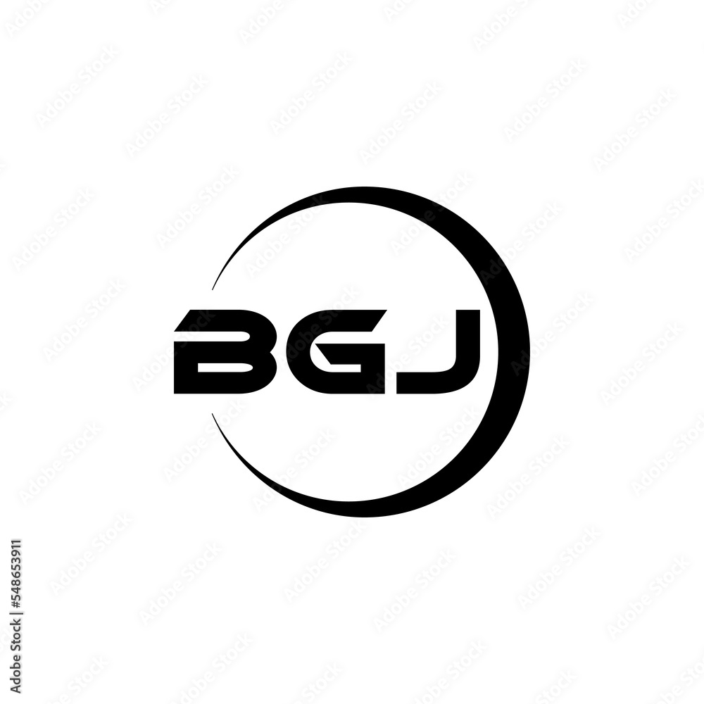 BGJ letter logo design with white background in illustrator, cube logo ...