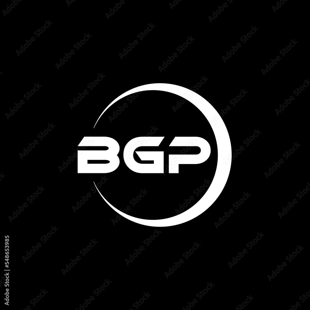 BGP letter logo design with black background in illustrator, cube logo ...