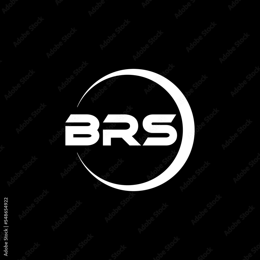 BRS letter logo design with black background in illustrator, cube logo ...