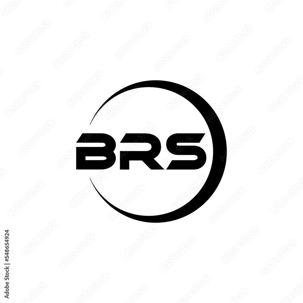 BRS letter logo design with white background in illustrator, cube logo ...