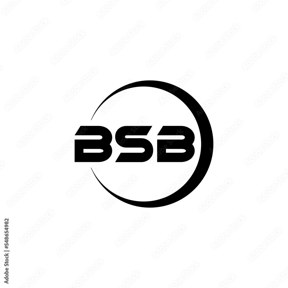 BSB letter logo design with white background in illustrator, cube logo ...