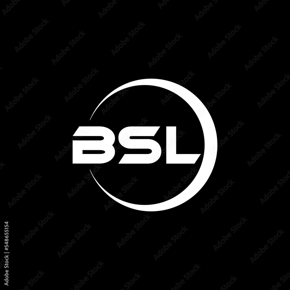 BSL letter logo design with black background in illustrator, cube logo ...