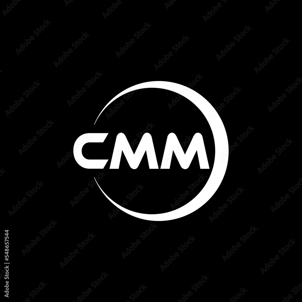 CMM letter logo design with black background in illustrator, cube logo ...