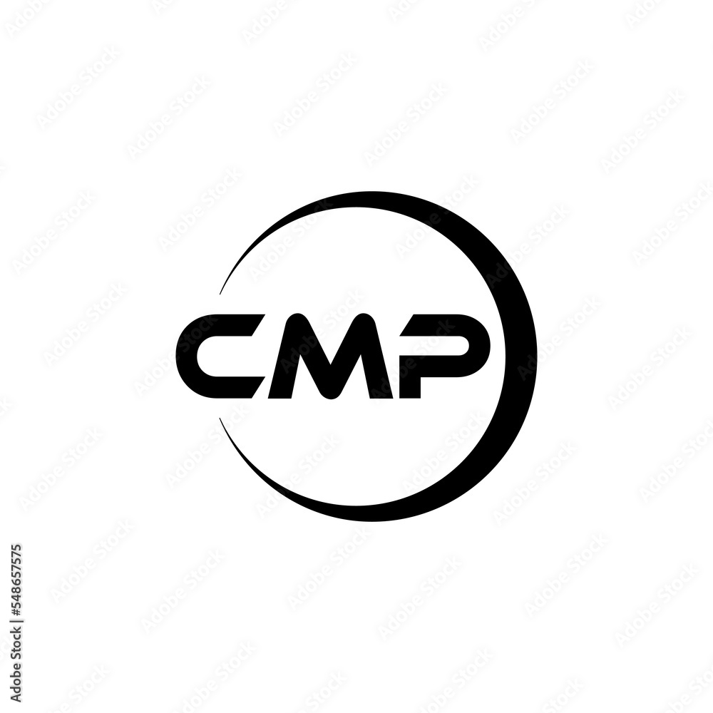 CMP letter logo design with white background in illustrator, cube logo ...
