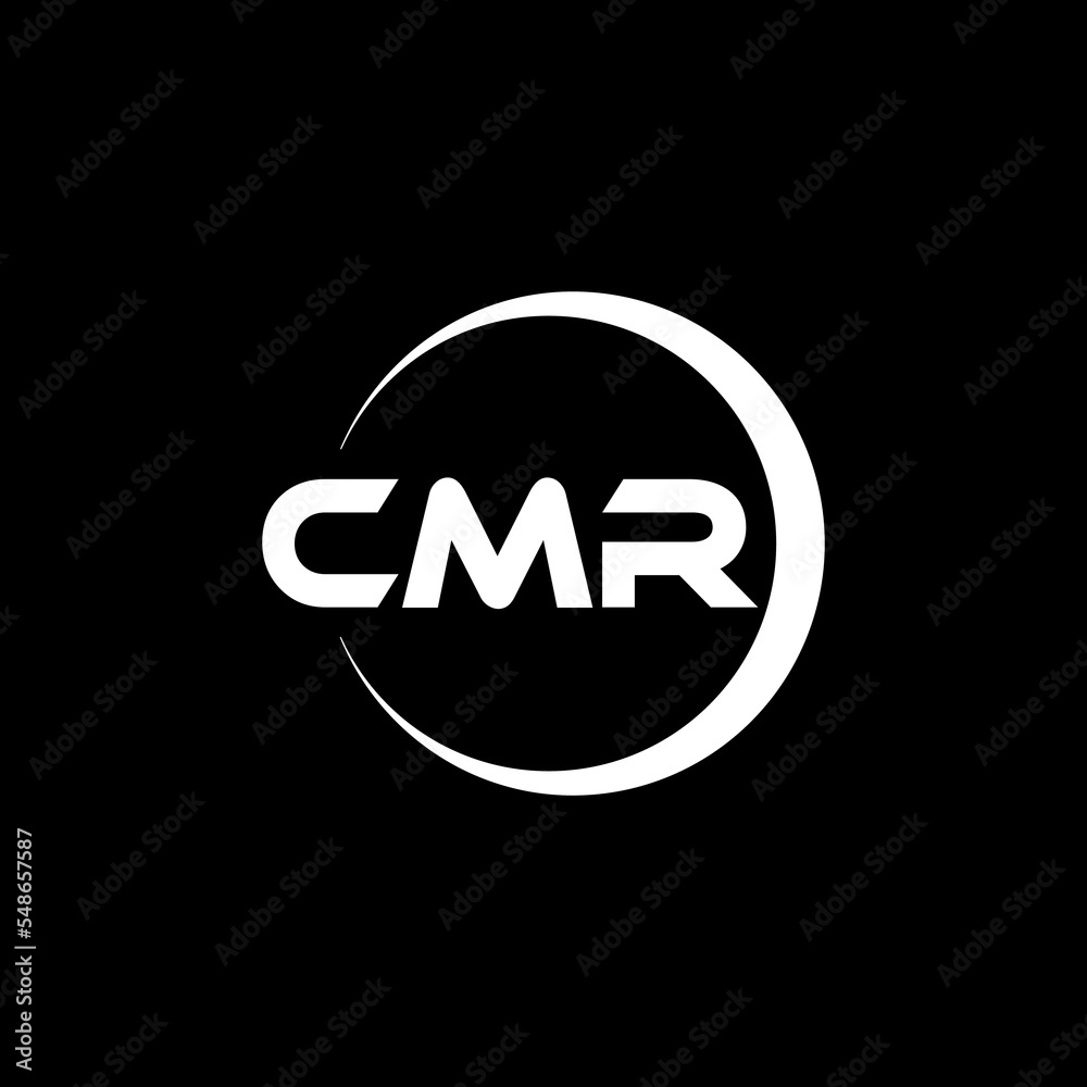 CMR letter logo design with black background in illustrator, cube logo ...