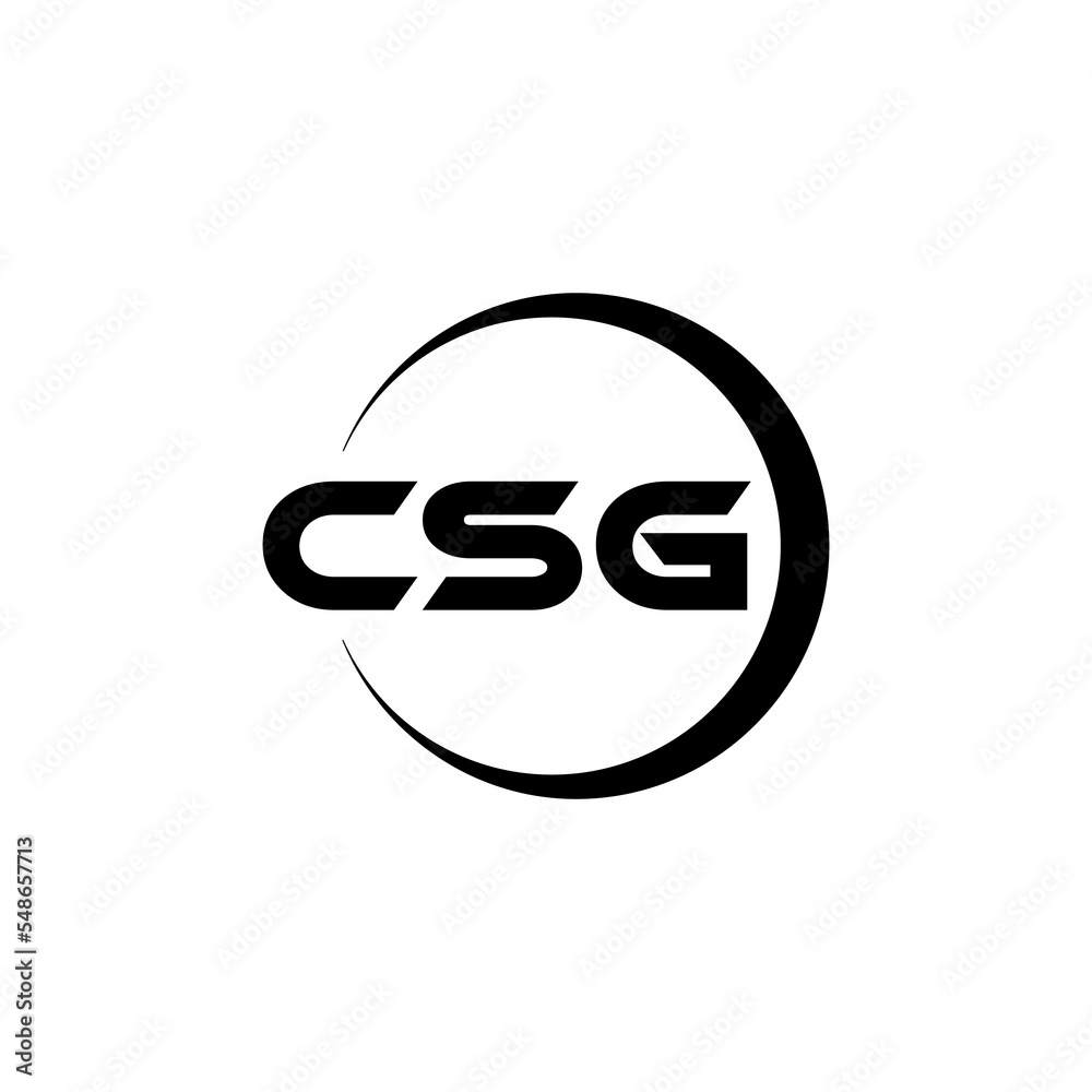 CSG letter logo design with white background in illustrator, cube logo ...
