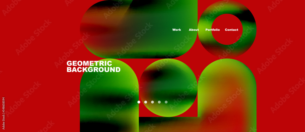 Abstract circles and round shapes landing page background. Vector ...