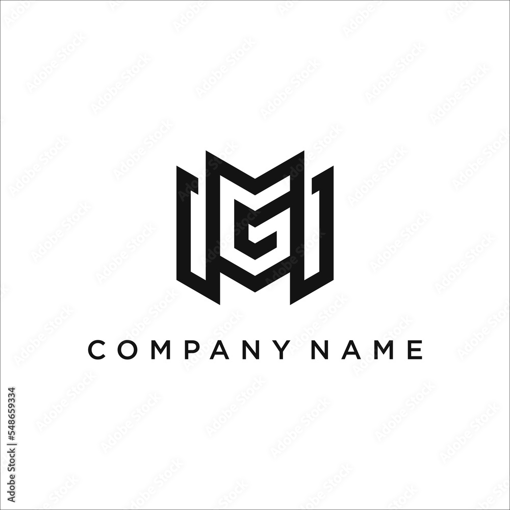 MG Letter Logo Design. Initial letters MG logo icon. Abstract letter MG ...