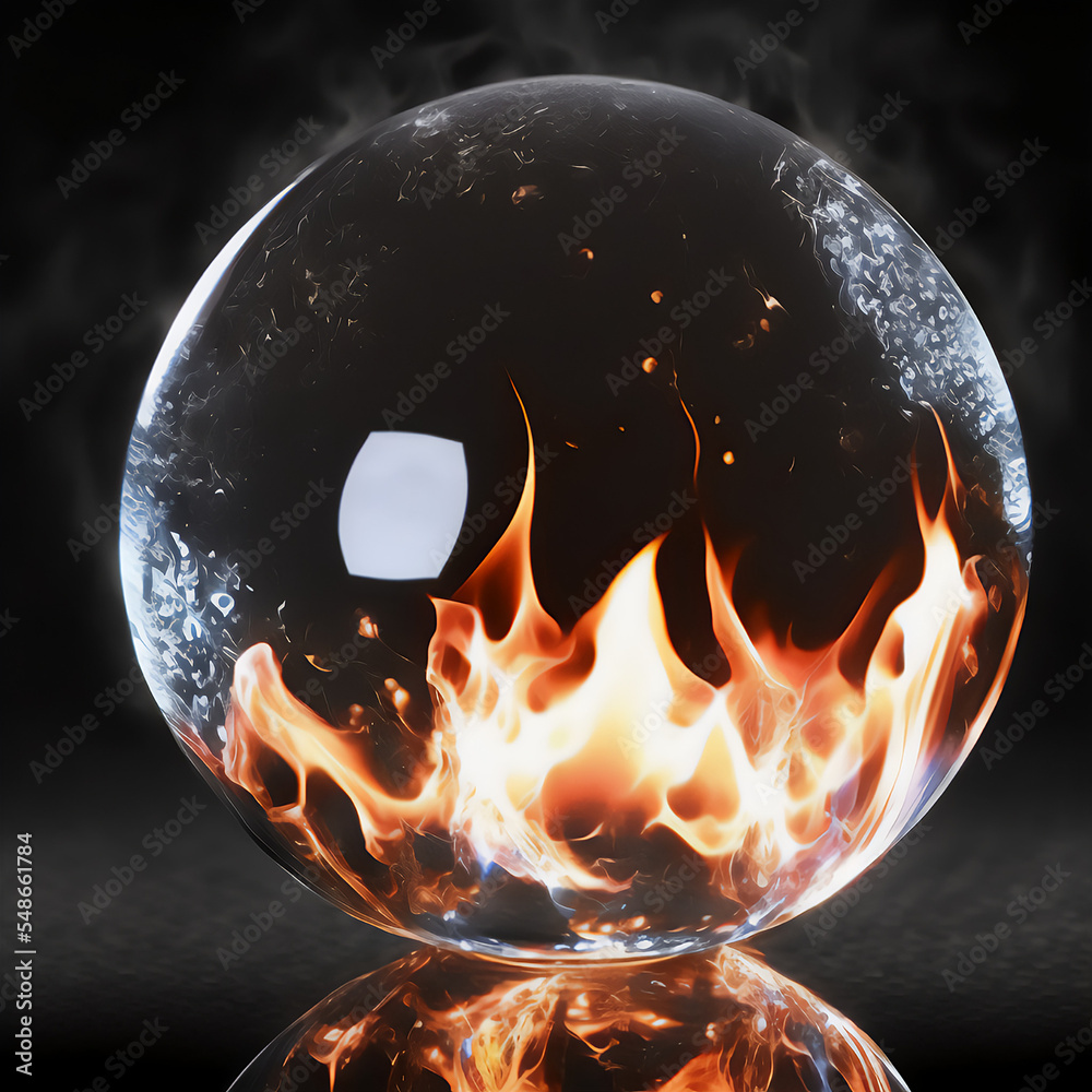 Fire in Transparent Crystal Glass Ball Photography | Created Using ...