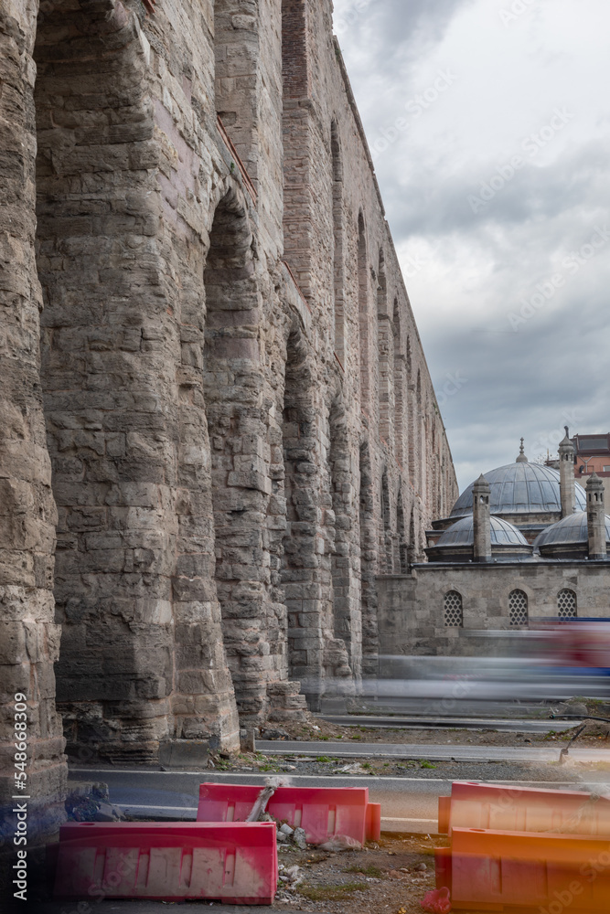 The Aqueduct of Valens. The Roman aqueduct in Istanbul. An ancient ...