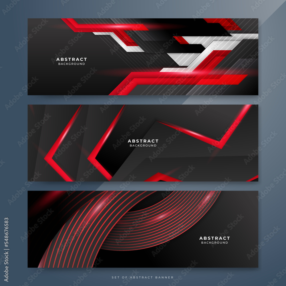 Abstract red and black banner. Background design for brochure, website ...