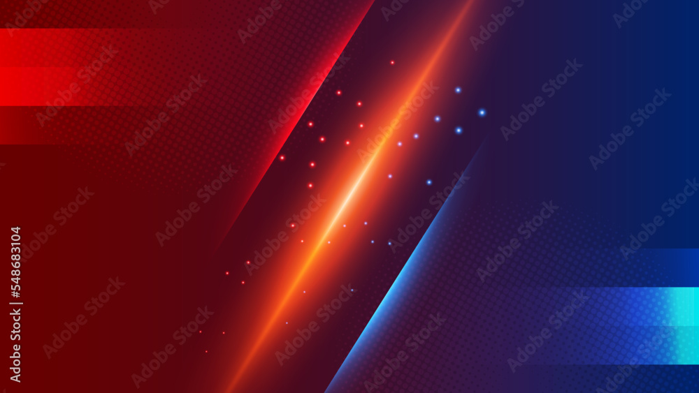 versus vs background with blue and red light, halftone, gradient color ...