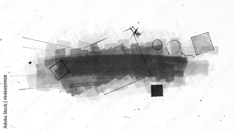 Hand-Drawn Black and White Lower Third Stock Video | Adobe Stock