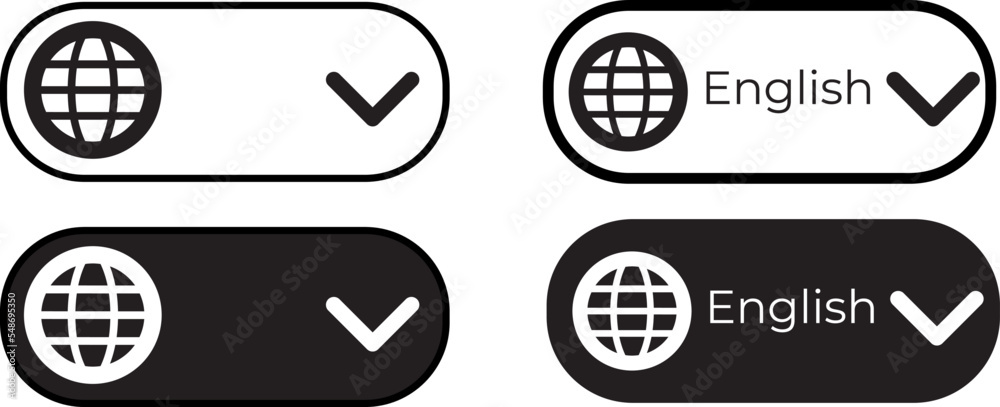 Vector illustration of translate icons in black and white colors ...