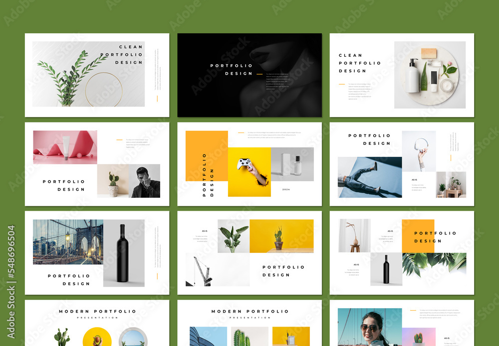 Clean Portfolio Presentation Layout Stock Template | Adobe Stock