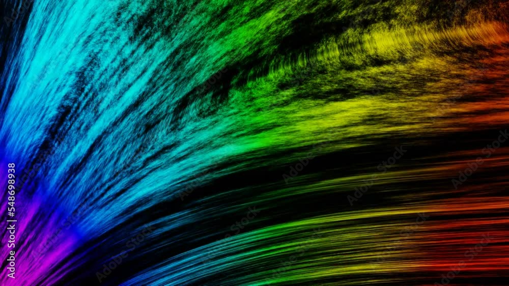 Abstract animation background rainbow color flow from lines and ...