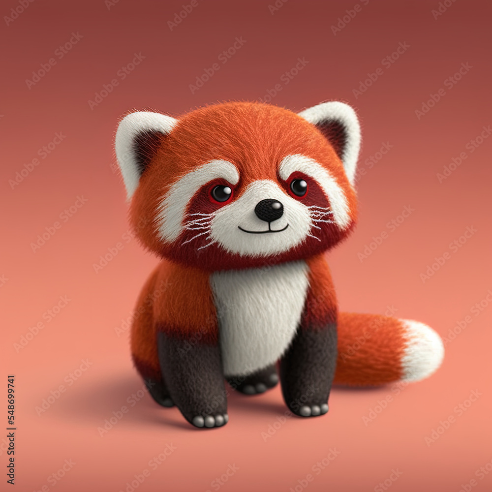 Red Panda Cartoon Character