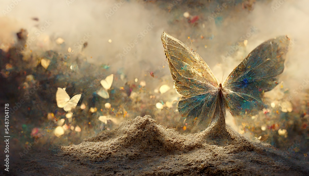 Science fantasy sand or gravel become butterflies of mythological ...