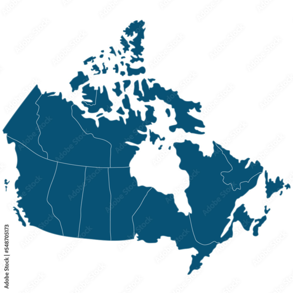 Detailed map of Canada with regions Stock Illustration | Adobe Stock