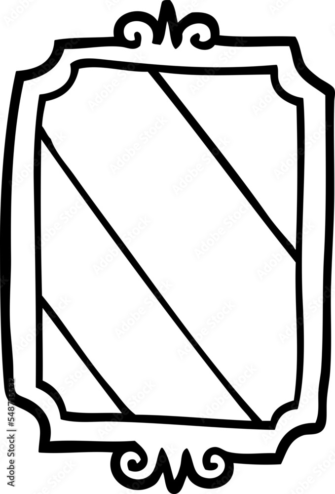 black and white cartoon mirror Stock Vector | Adobe Stock