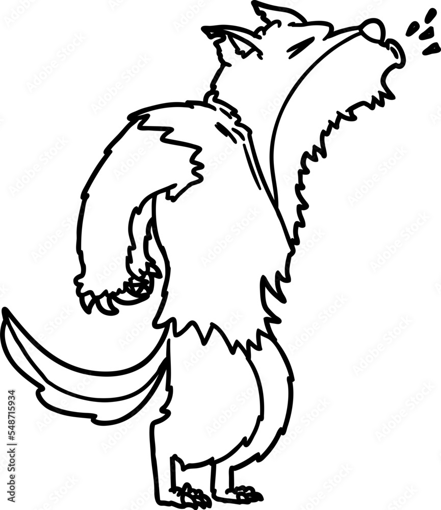 cartoon howling werewolf Stock Vector | Adobe Stock